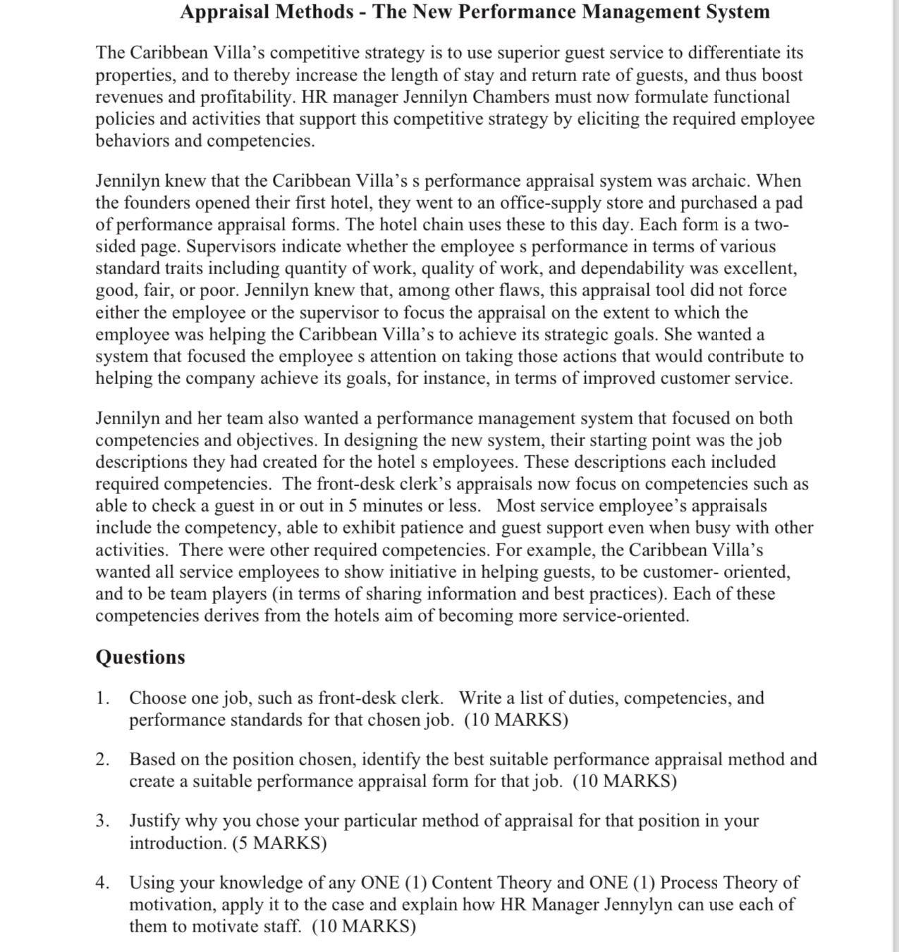 Solved Appraisal Methods - ﻿The New Performance Management | Chegg.com