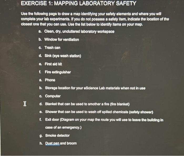 Use the following page to draw a map identifing your | Chegg.com