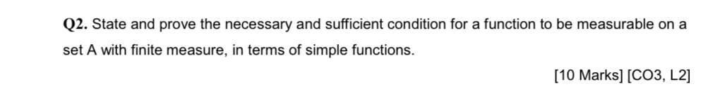 Solved Q2. ﻿State and prove the necessary and sufficient | Chegg.com