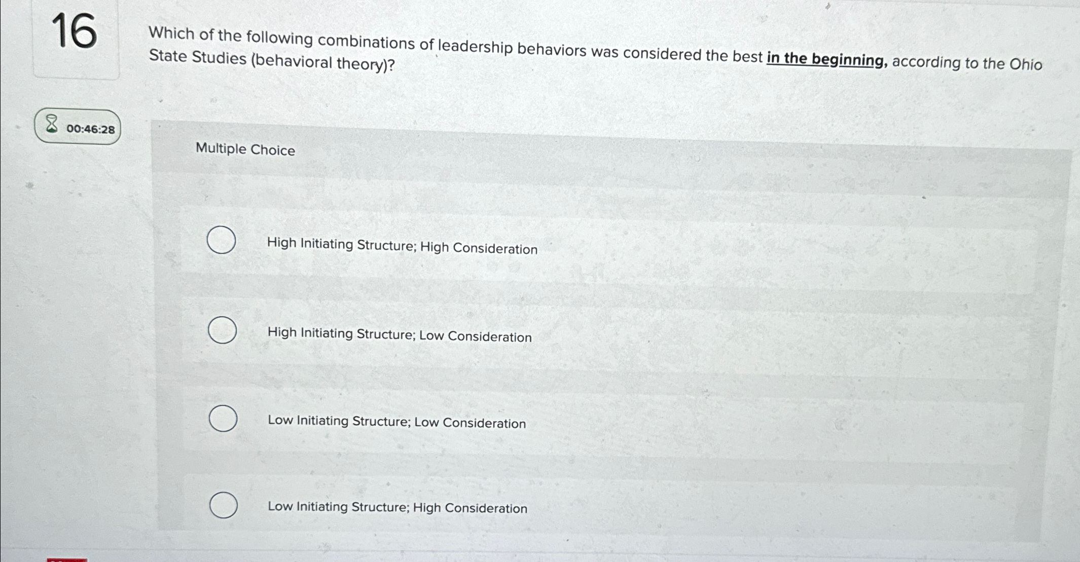 Solved 16Which of the following combinations of leadership | Chegg.com