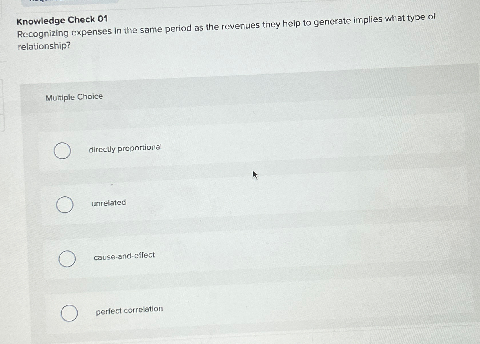 Solved Knowledge Check 01Recognizing expenses in the same | Chegg.com