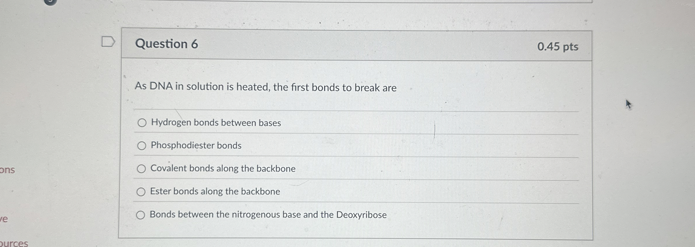 Solved Question 6As DNA in solution is heated, the first | Chegg.com