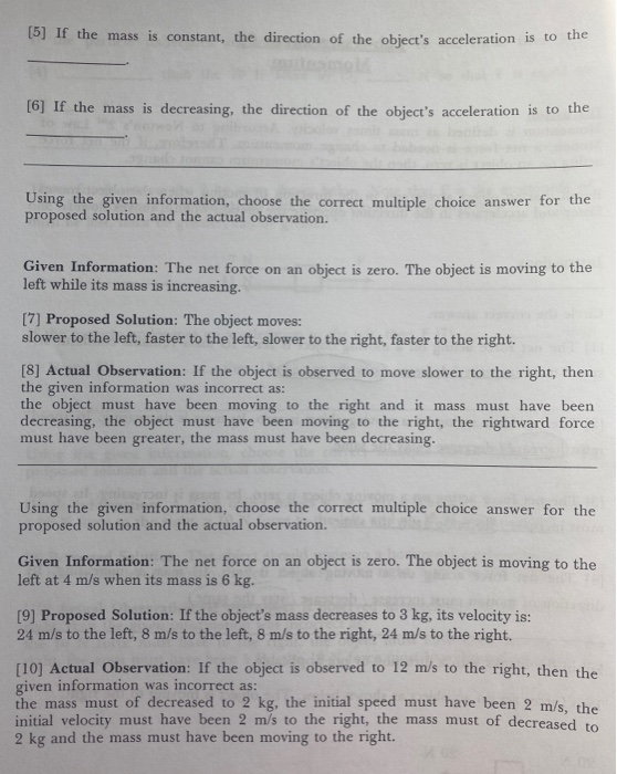 Solved [l] The Net Force Acting On A Moving Object Is Zero