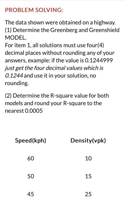 Solved PROBLEM SOLVING: The data shown were obtained on a | Chegg.com