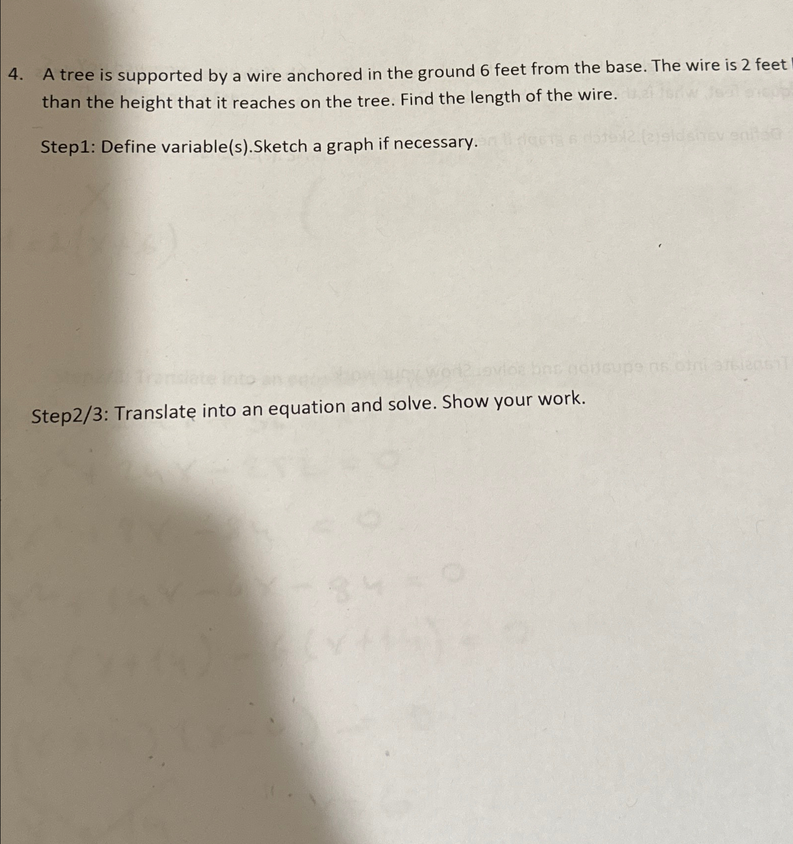 Solved A tree is supported by a wire anchored in the ground | Chegg.com