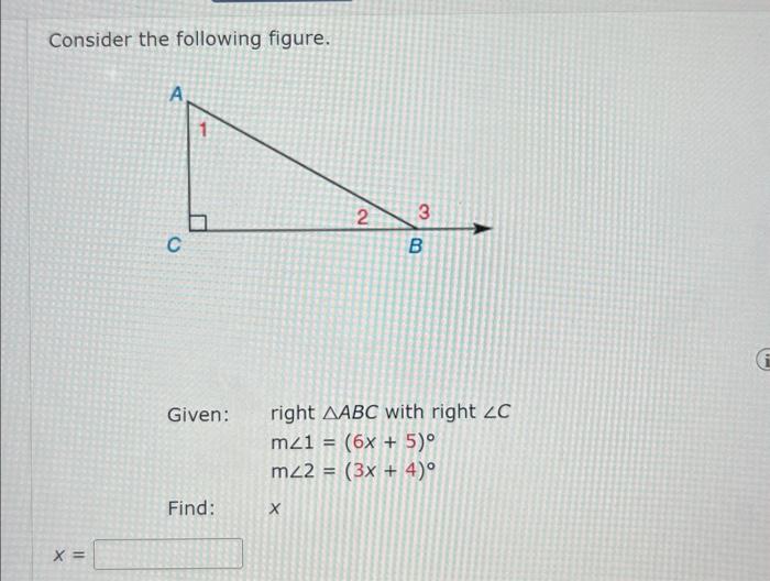 Solved Consider the following figure. Given: right ABC with | Chegg.com