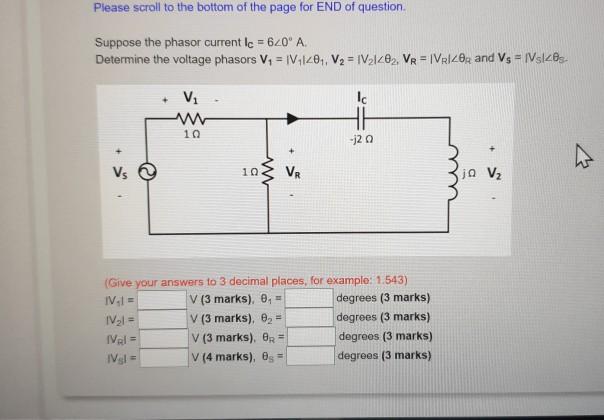 Solved Suppose the phasor current IC = 6∠0° A. Determine the | Chegg.com