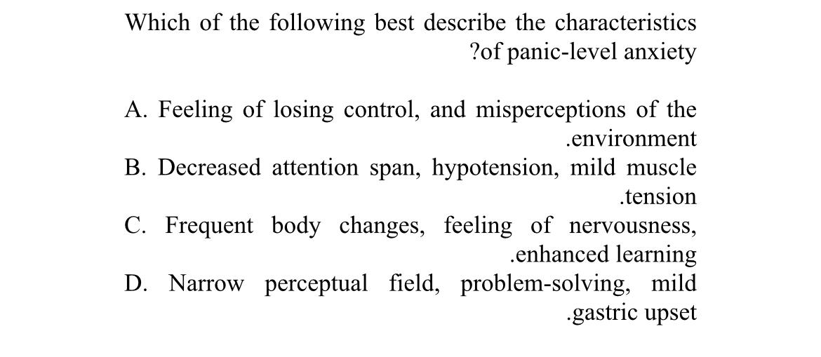 Solved Which of the following best describe the | Chegg.com