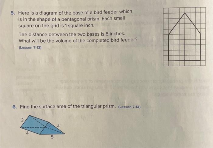 Solved 5. Here is a diagram of the base of a bird feeder | Chegg.com