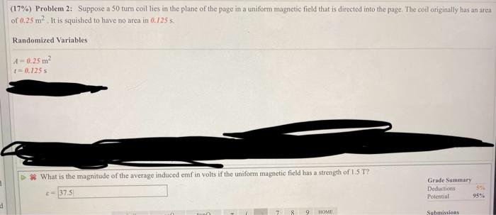 Solved (17\%) Problem 2: Suppose a 50 turn coil lies in the | Chegg.com