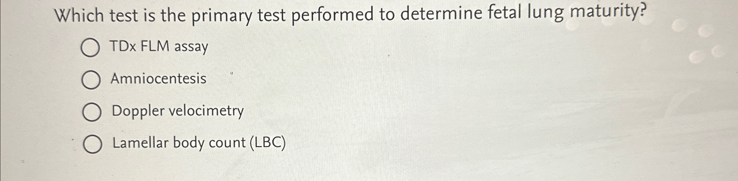 Solved Which test is the primary test performed to determine | Chegg.com