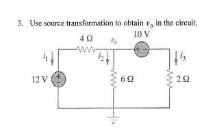 Solved Use source transformation to obtain vo circuit. | Chegg.com