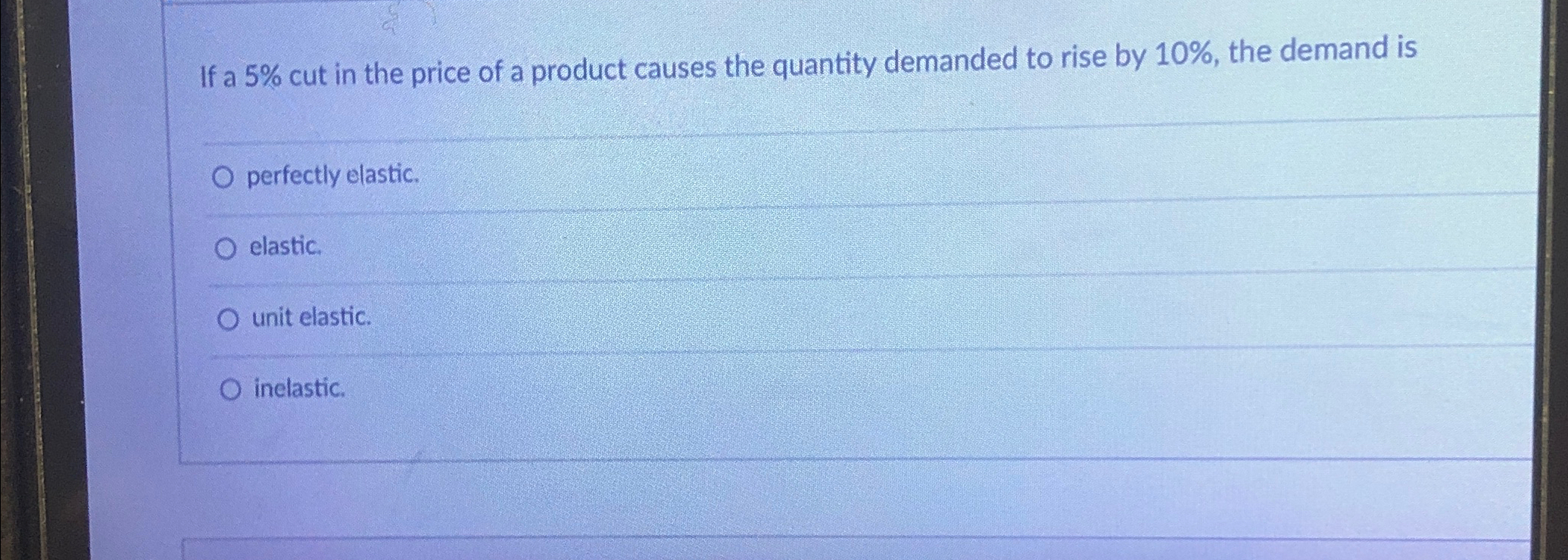 Solved If a 5% ﻿cut in the price of a product causes the | Chegg.com