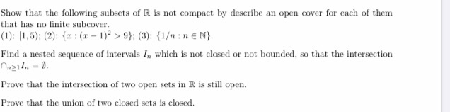 Solved Show that the following subsets of R is not compact | Chegg.com