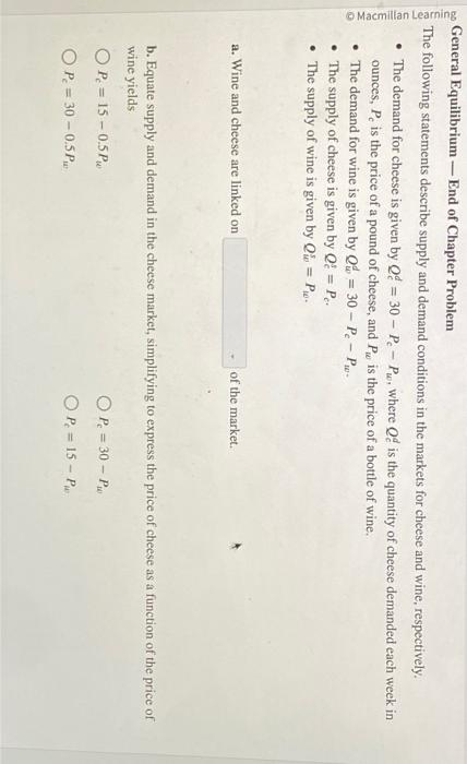 Solved The following statements describe supply and demand | Chegg.com