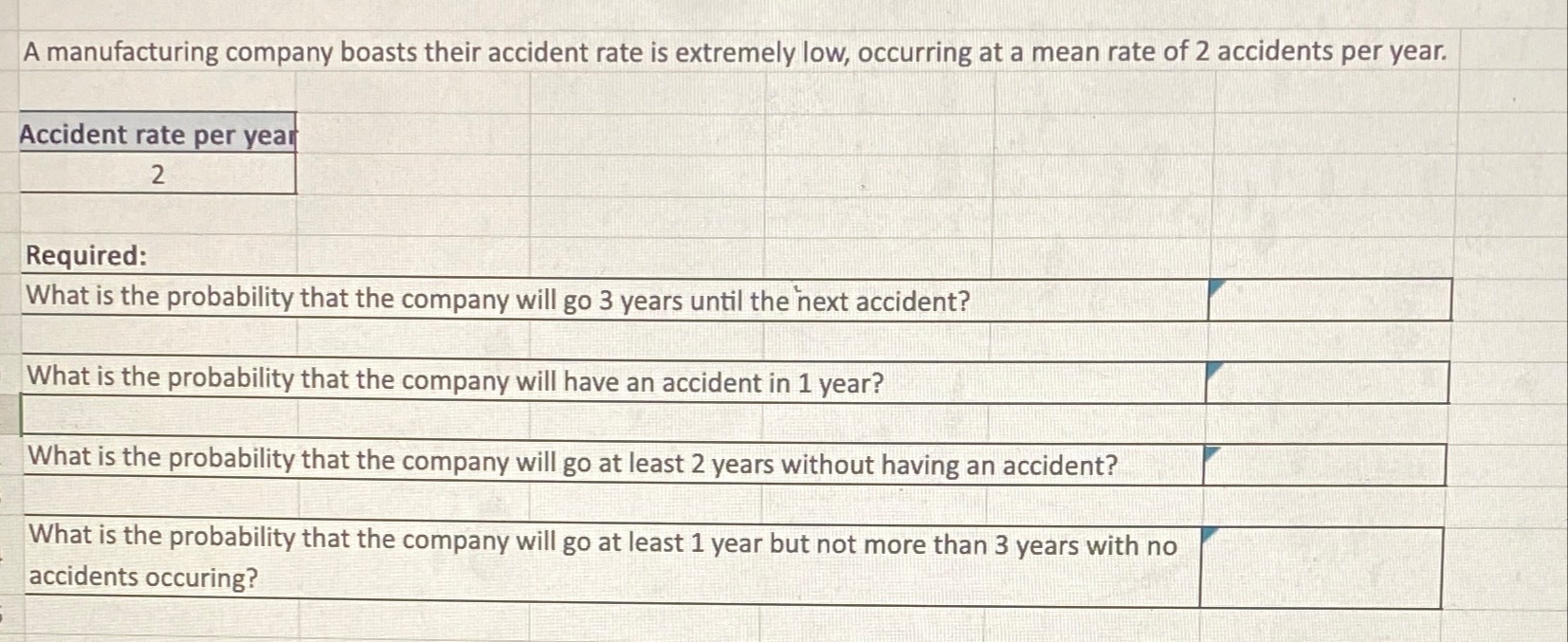 Solved A manufacturing company boasts their accident rate is | Chegg.com