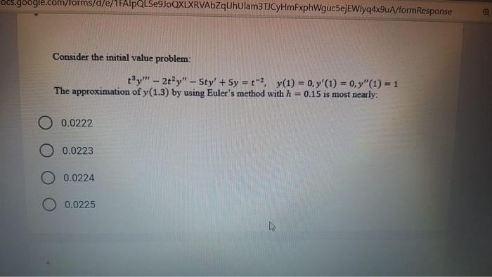 Solved Consider the initial value problem: tyy(t) = 2ty + | Chegg.com