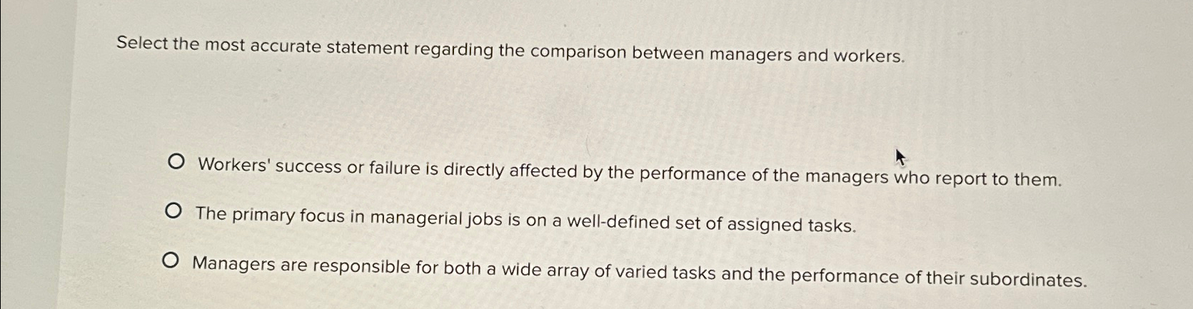 Solved Select the most accurate statement regarding the | Chegg.com