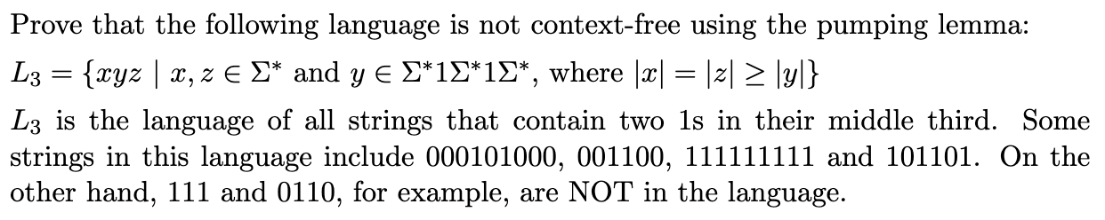 Solved Prove that the following language is not context-free | Chegg.com