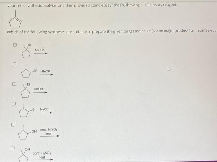 Solved Which of the following syntheses are suitable to | Chegg.com