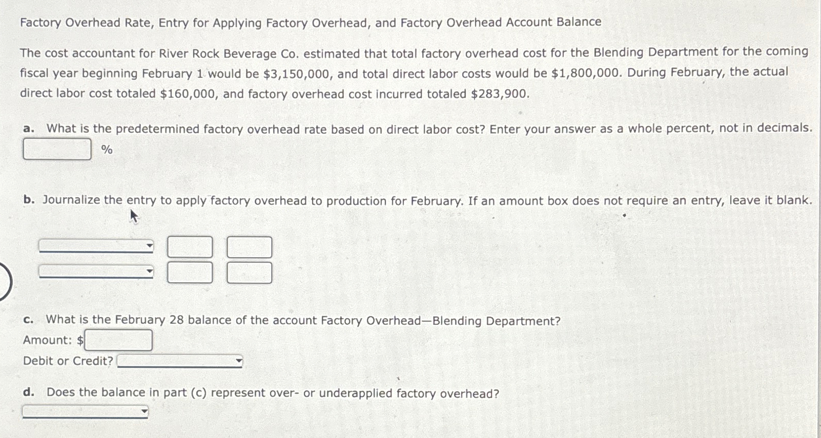 Solved Factory Overhead Rate, Entry for Applying Factory | Chegg.com