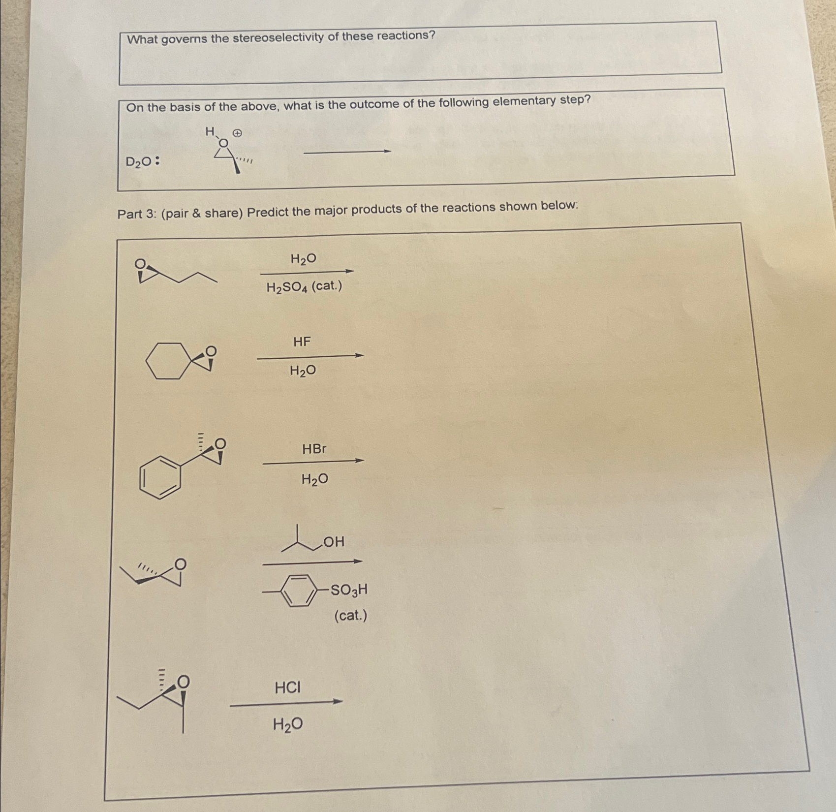 Solved What governs the stereoselectivity of these | Chegg.com