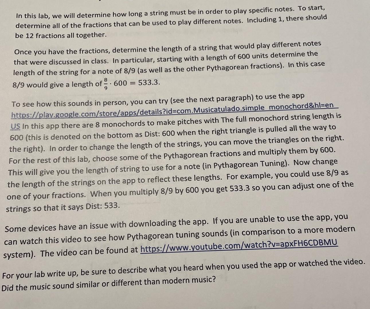 Solved In this lab, we will determine how long a string must | Chegg.com