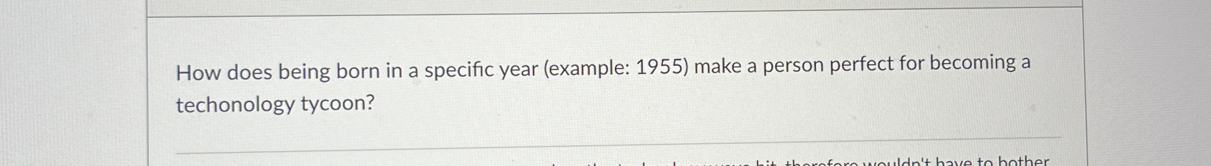 Solved How does being born in a specific year (example: | Chegg.com