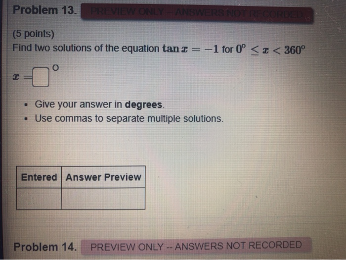 Solved Problem 13. PREVIEW ONLY ANSWERS NOT (5 points) Find | Chegg.com