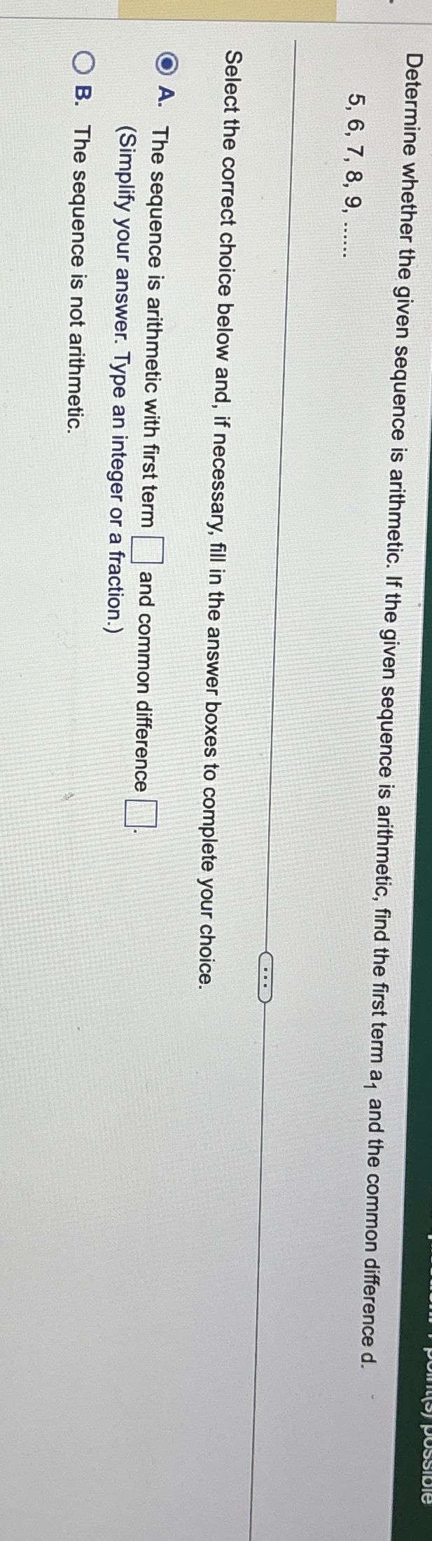 Solved Determine whether the given sequence is arithmetic. | Chegg.com