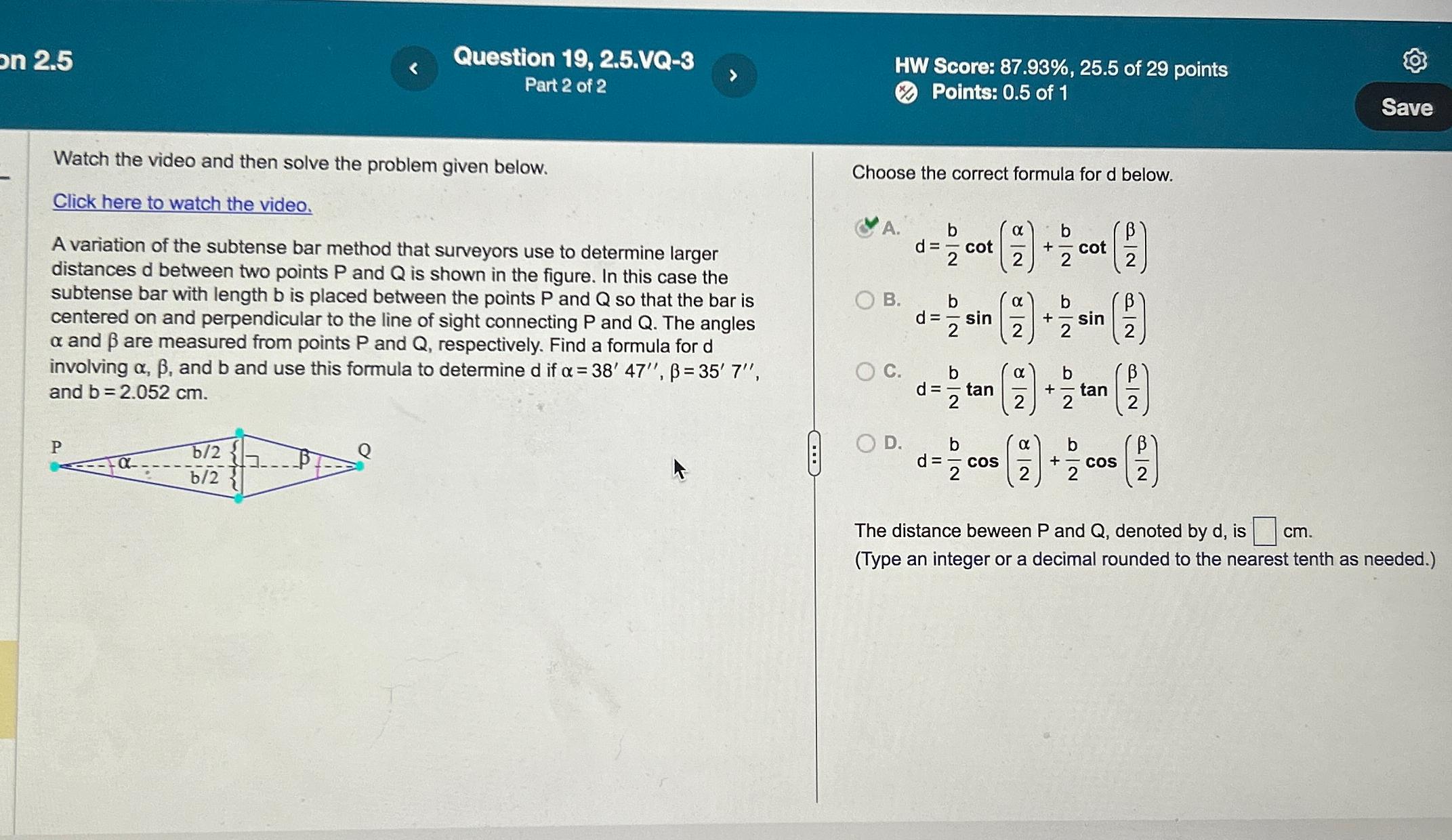 Solved A variation of the subtense bar method that surveyors | Chegg.com
