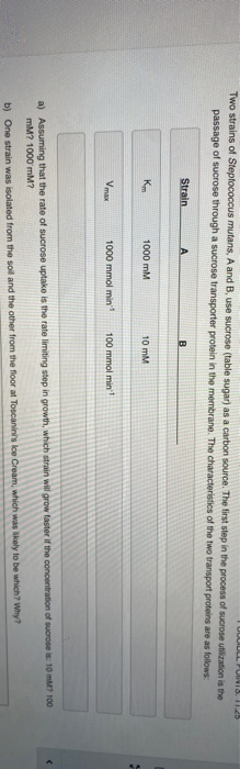 Solved Ullpuis 125 Two Strains Of Steptococcus Mutans A And