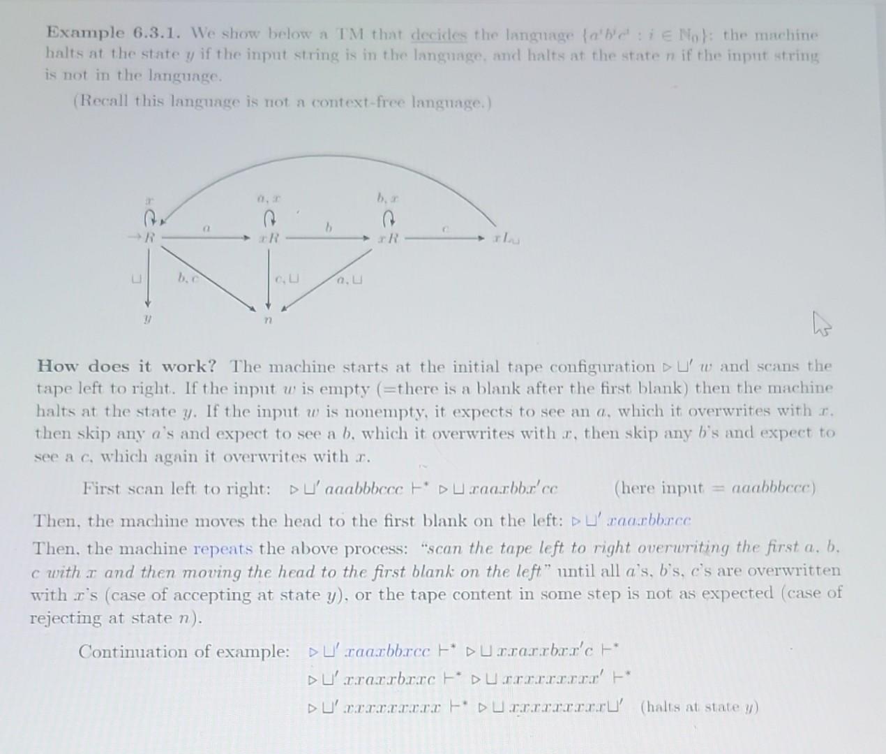 Solved PROBLEM 1 ( 8 marks) Consider the TM in Example 6.3.1 | Chegg.com Solved PROBLEM 1 ( 8 marks) Consider the TM in Example 6.3.1 | Chegg.com