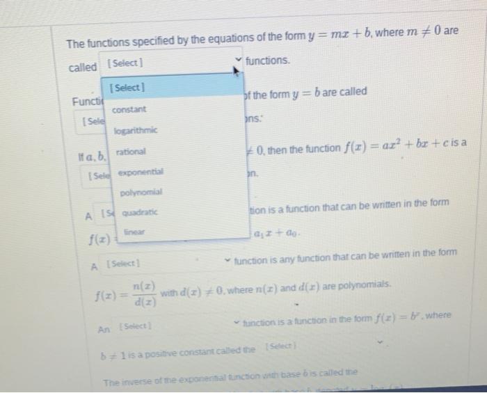 Solved The functions specified by the equations of the form | Chegg.com