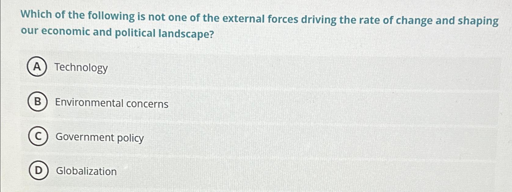 Solved Which of the following is not one of the external | Chegg.com