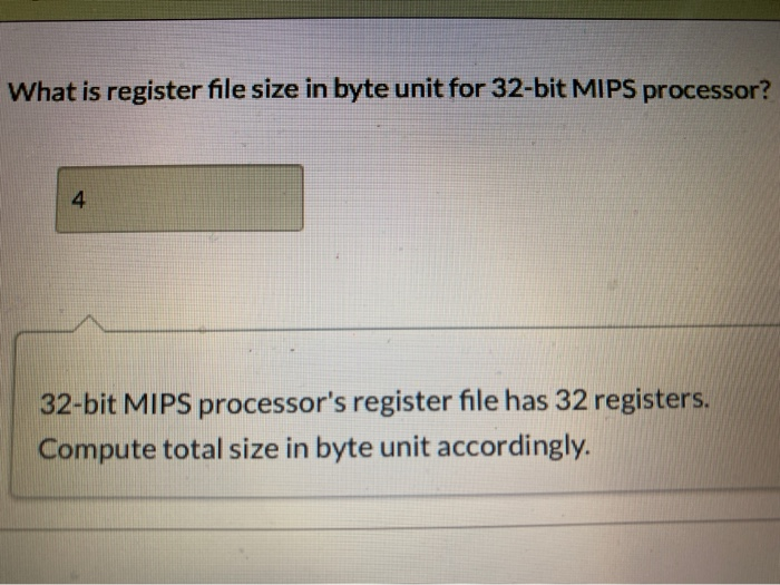 Solved What is register file size in byte unit for 32-bit | Chegg.com