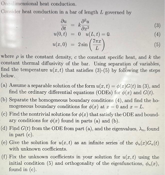 Solved One-dimensional heat conduction. Consider heat | Chegg.com