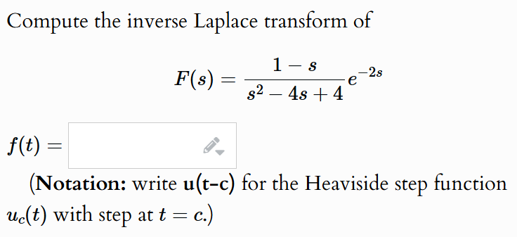 Solved Compute the inverse Laplace transform | Chegg.com