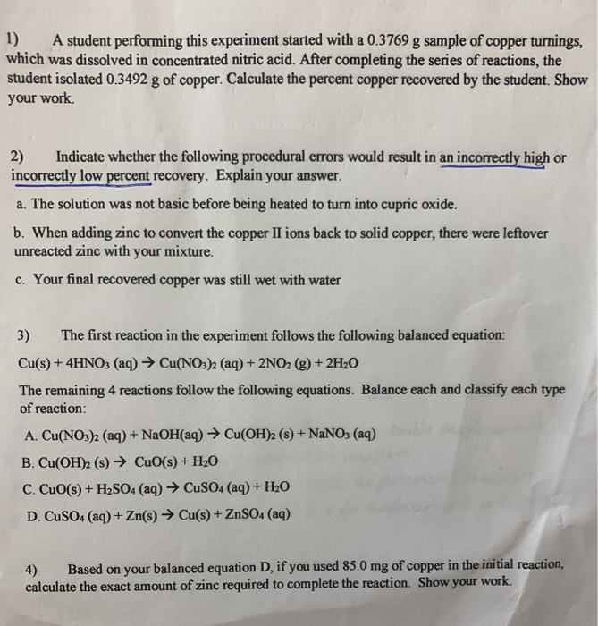 Solved 2) Indicate whether the following procedural errors | Chegg.com