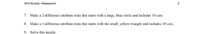 1.a. Make a 2-difference attribute train that starts | Chegg.com