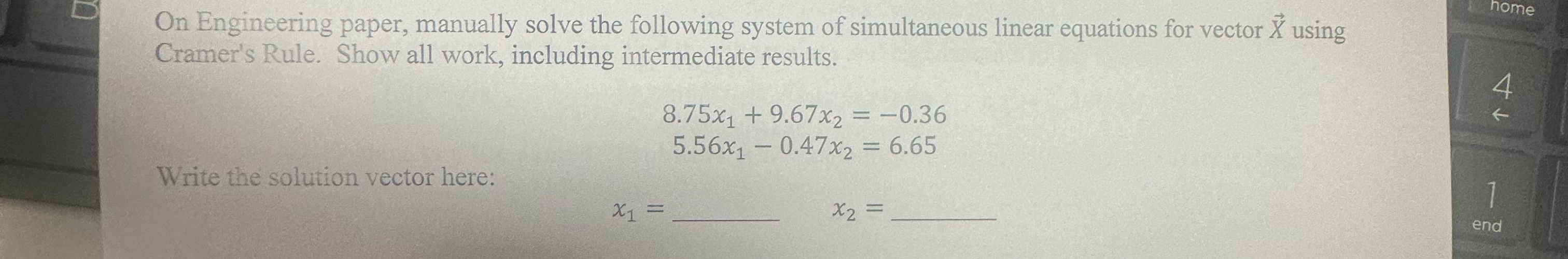 Solved On Engineering paper, manually solve the following | Chegg.com