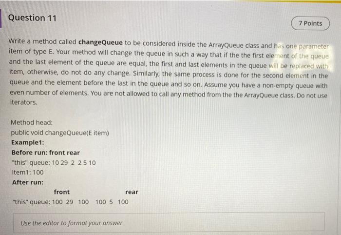 Solved Question 11 7 Points Write a method called | Chegg.com