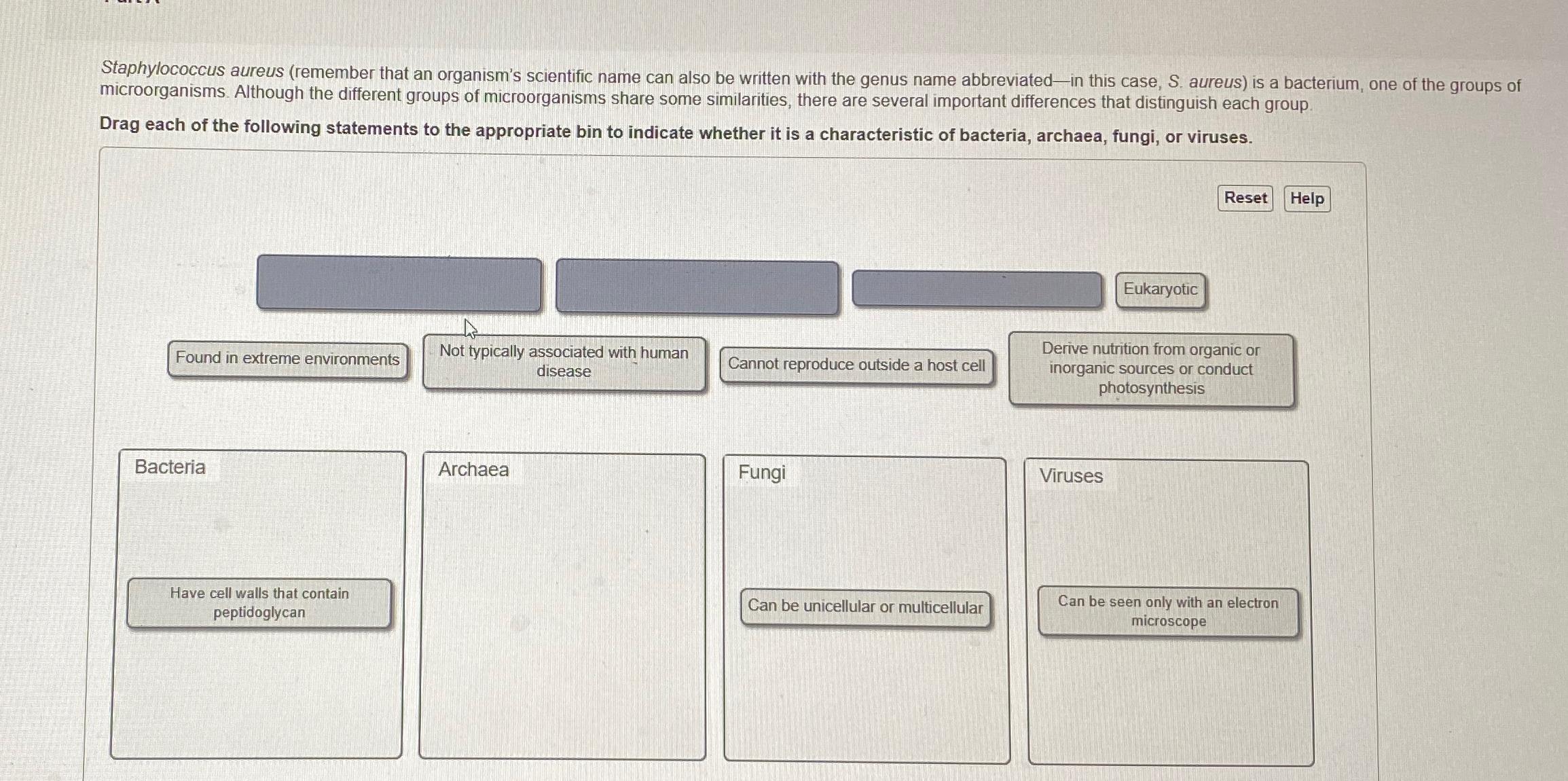 Solved Staphylococcus aureus (remember that an organism's | Chegg.com