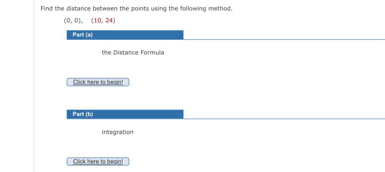 Solved Find the distance between the points using the | Chegg.com