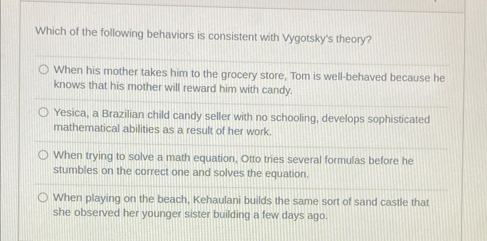 Solved Which of the following behaviors is consistent with | Chegg.com