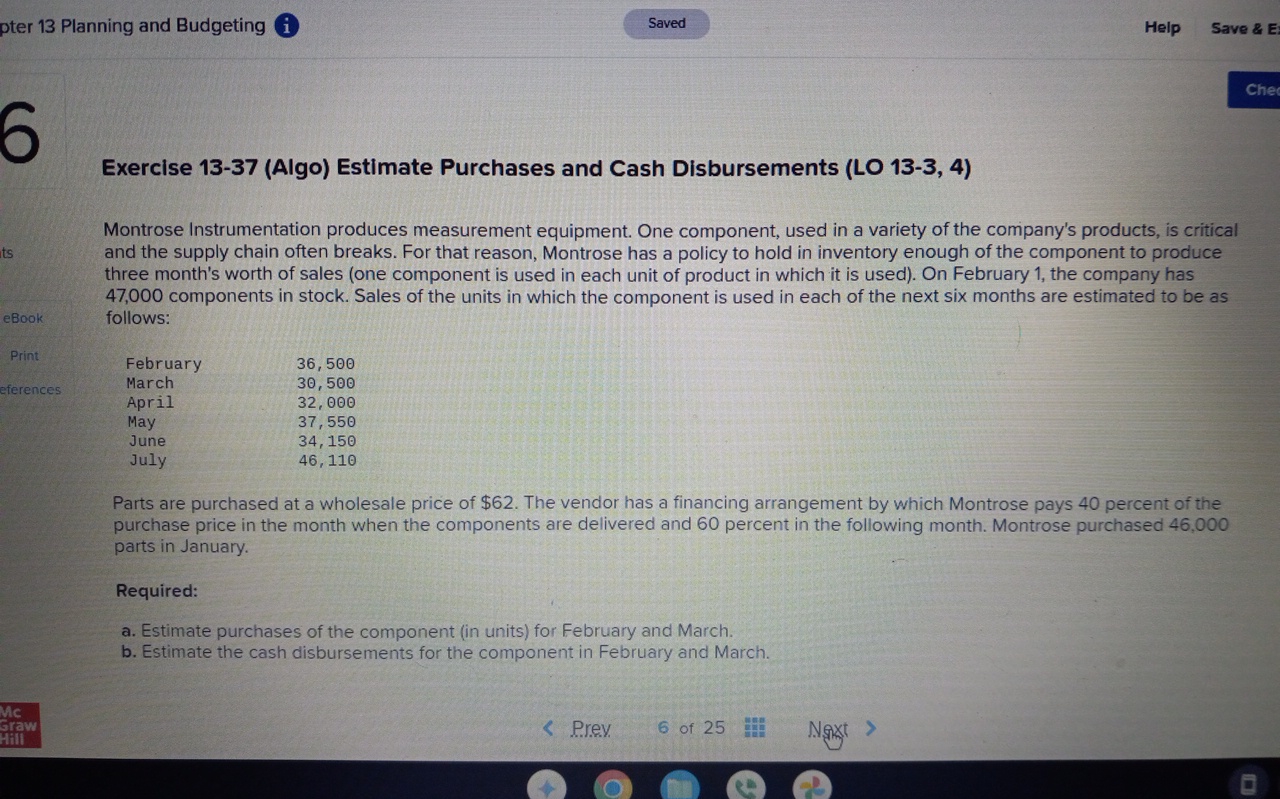 Solved pter 13 ﻿Planning and Budgeting (i)SavedHelpSave & | Chegg.com
