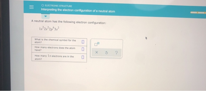 Solved O ELECTRONIC STRUCTURE Interpreting the electron | Chegg.com