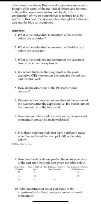 Solved Situations involving collisions and explosions are | Chegg.com
