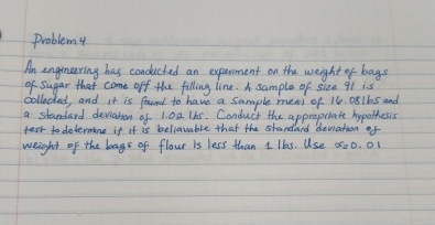 Solved Problem 4An engineering has conducted an experiment | Chegg.com