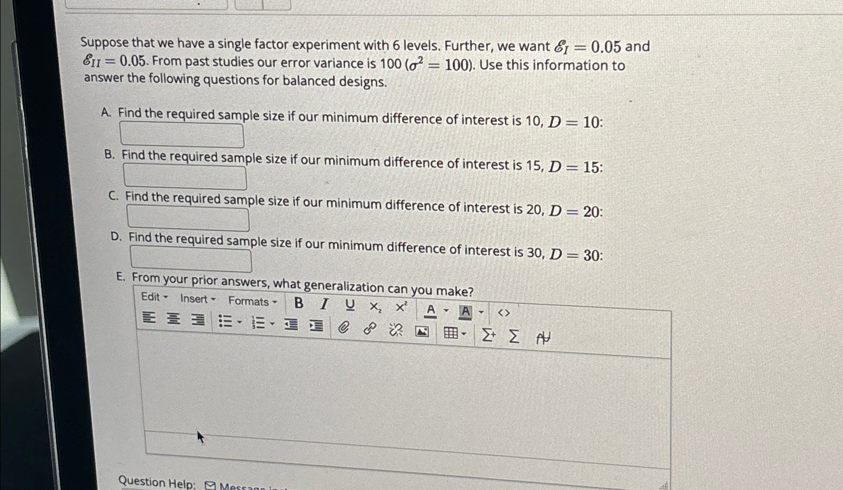 Solved Suppose that we have a single factor experiment with | Chegg.com
